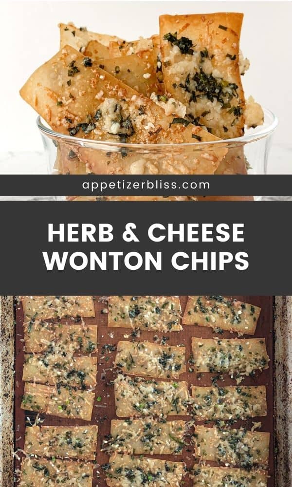 Herb and Cheese Wonton Crackers - Appetizer Bliss