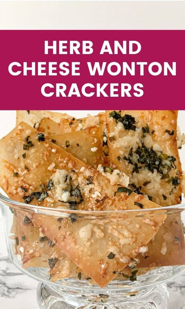Herb and Cheese Wonton Crackers - Appetizer Bliss
